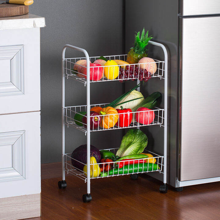3 Layers Multi-Purpose Storage Rack Movable Kitchen Cart Rack | Lazada PH