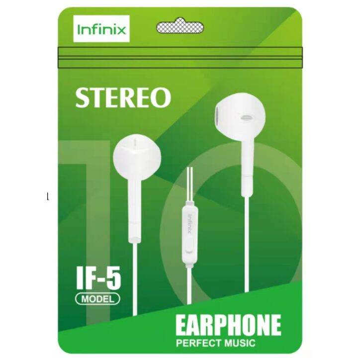 Infinix IF5 Original In-Ear Earphone 3.5mm 1.2M cable Length with Mic ...