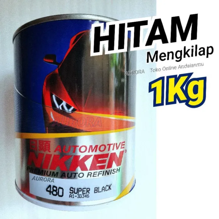CAT NIKKEN SUPER BLACK 480 HITAM MENGKILAP 1kg niken duco duko diko ...
