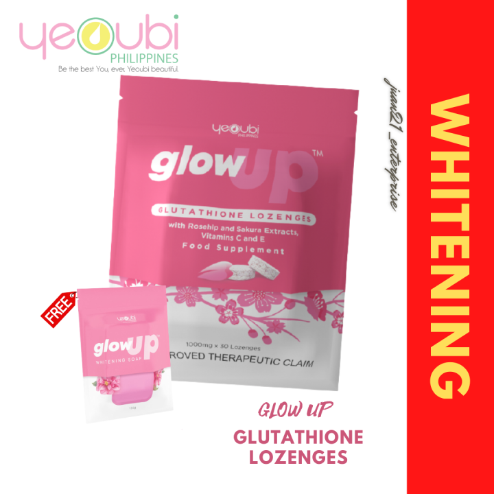 Glow Up Glutathione 30 x 1000mg Lozenges [free glow up soap] | Lazada PH