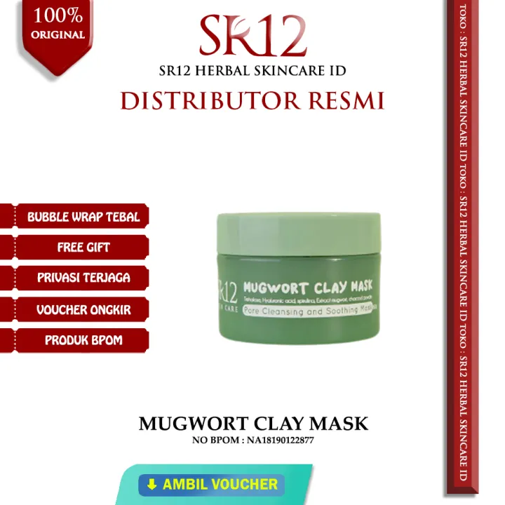 Skin Barier Moisturizer Masker Wajah - Mugwort Clay Mask SR12 | Lazada Indonesia