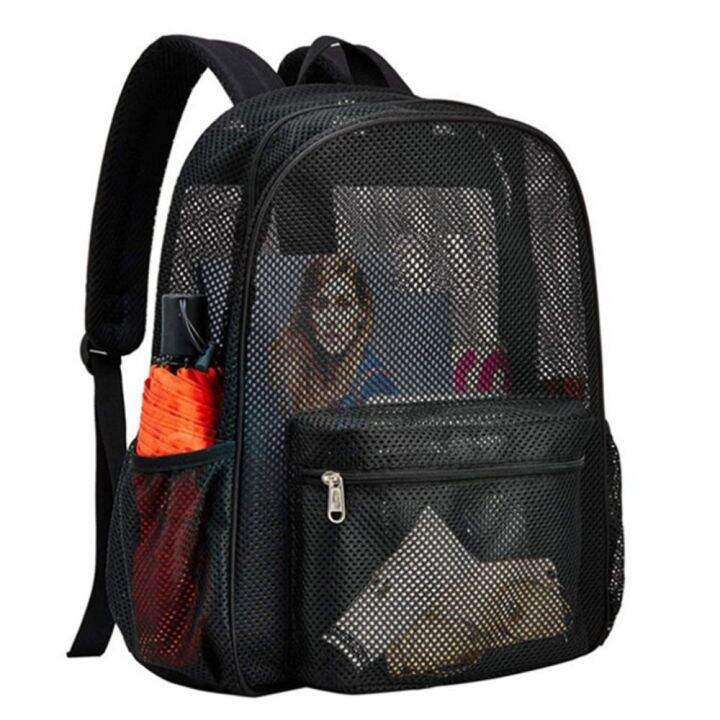 11DDTTII for Work Swimming Beach Mesh Bookbag for Adults Lightweight ...