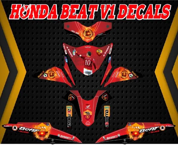 Sticker, Decals, Honda Beat, FI, V1, 024 TOTI | Lazada PH