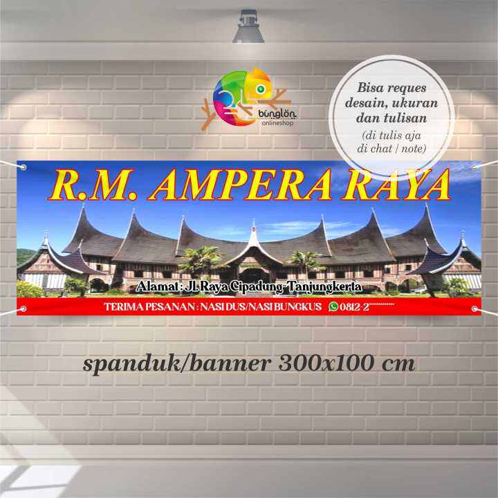 300x100 Spanduk Banner Rumah Makan Ampera, RM Padang | Lazada Indonesia