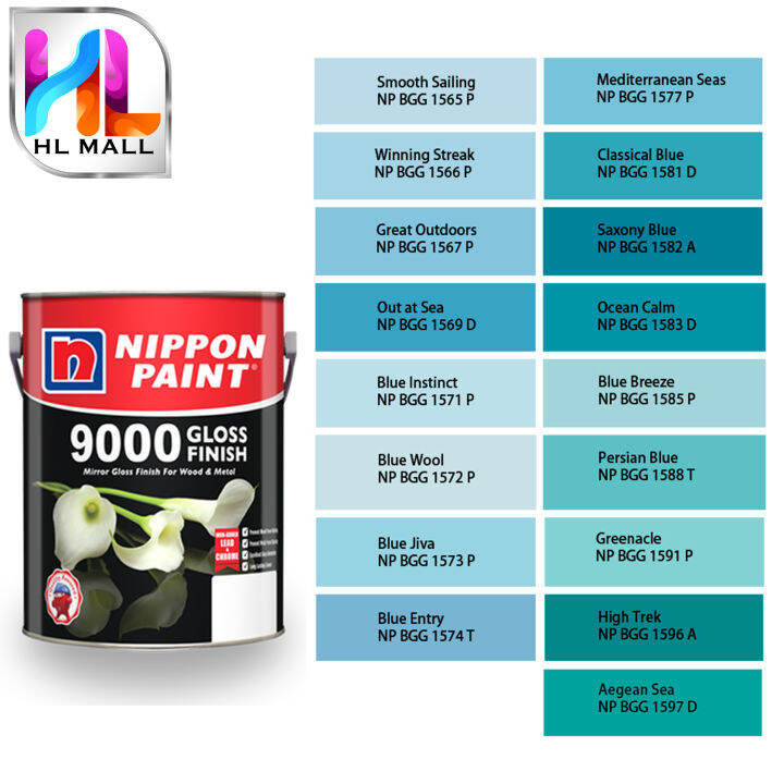 (1565-1597) 1L Nippon Paint 9000 Gloss Finish Wood & Metal Delightful ...
