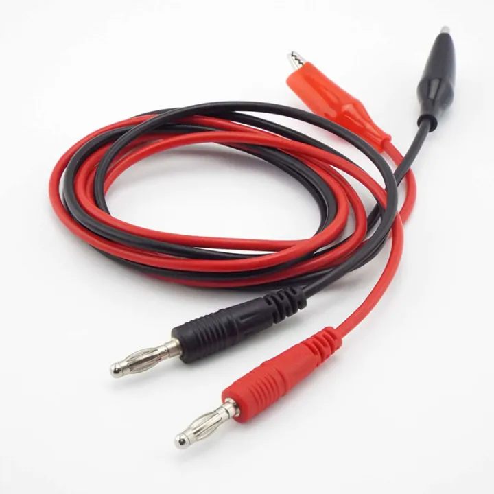 1M Electrical Test Wire Dual Head 28cm Alligator Clip to 4mm Banana ...
