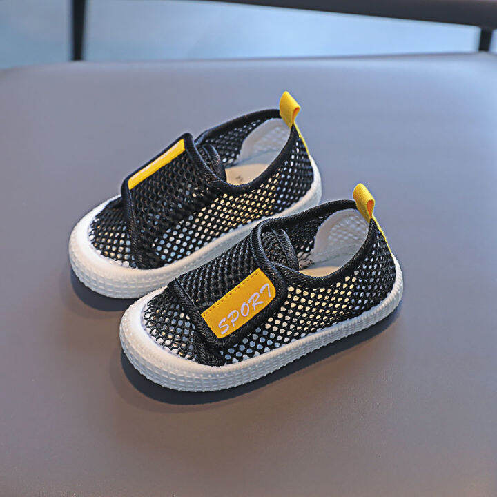 Mga bata sa tag-araw na hollow mesh na sapatos na pang-baby na canvas ...