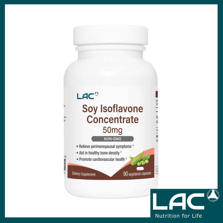 LAC Soy Isoflavone Non-GMO 50mg 90 Veg. Cap. (best by: July 2025 ...