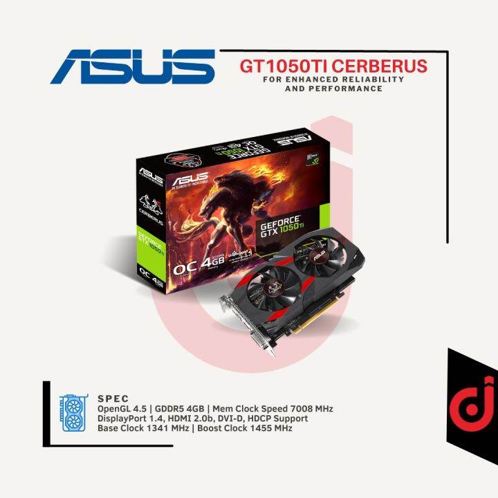 VGA Asus GeForce GTX 1050 Ti 4GB DDR5 Cerberus | Lazada Indonesia