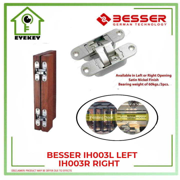 BESSER IH003L LEFT IH003R RIGHT INVISIBLE HINGE WITH 3D ADJUSTMENT SN ...
