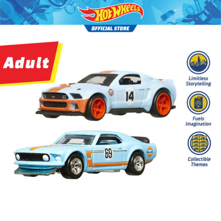 Hot Wheels Car Culture Gulp 2-pack Die-Cast 1969 Ford Mustang BOSS 302 ...