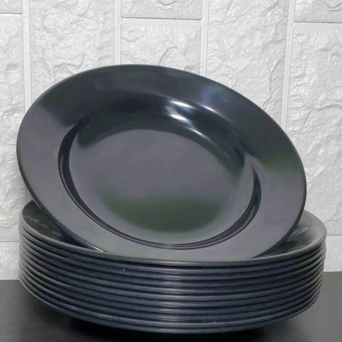 3pcs piring melamine hitam tebal | Lazada Indonesia
