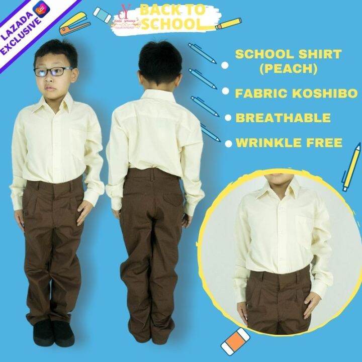 CY 346SR [ BEIGE ] KEMEJA KOSHIBO BAJU SEKOLAH PRIMARY SCHOOL LENGAN ...