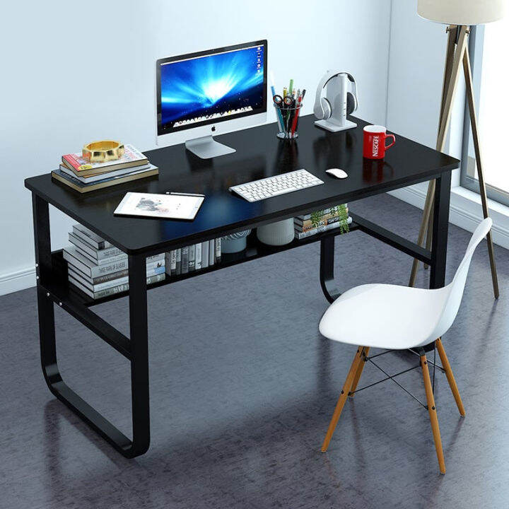 TAB-03 Computer Table with Bottom Shelf Office Desk Study Table with ...