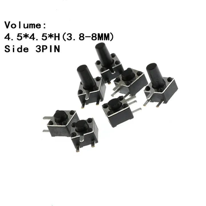 50PCS/LOT 4.5x4.5mm Momentary Tact Switch Push Button Switch 3PIN Micro Switch For TV/home use ...