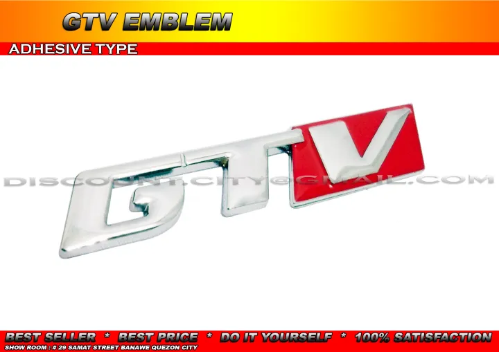GTV EMBLEM REAR TRUNK ADHESIVE TYPE METAL | Lazada PH