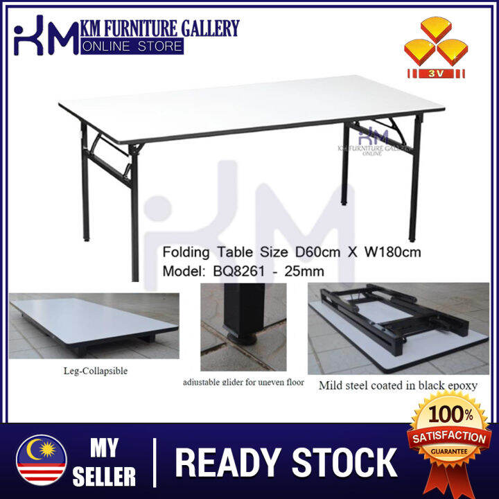 KM Furniture Gallery 3V Folding Table (2' X 6') OR (3' X 6') Heavy Duty ...