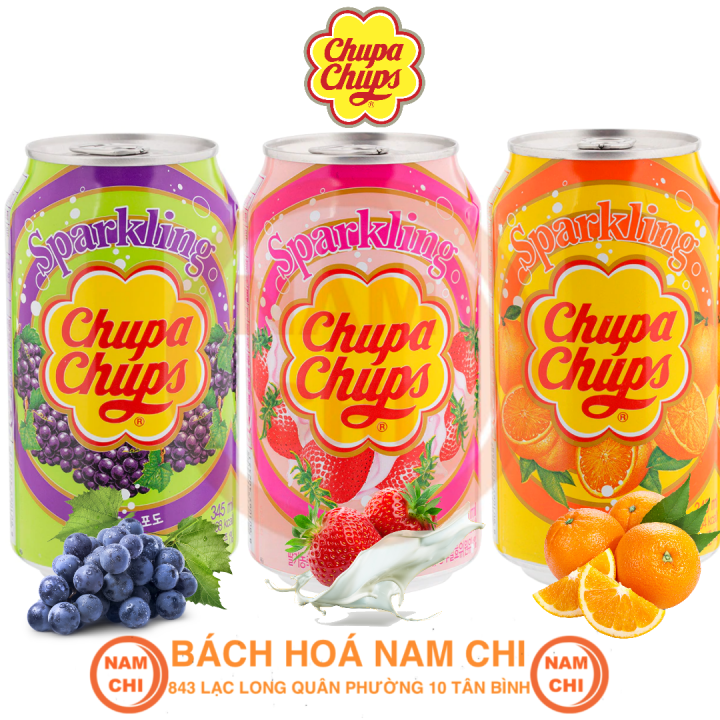 [LẺ 1 LON] Soda Trái Cây Vị Kẹo Chupa Chups Nho Dâu Cam Cực Ngon - Hàn ...