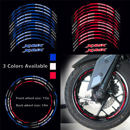 Reflective Motorcycle Wheel Rim Sticker Scooter Rim Decals for Yamaha ...