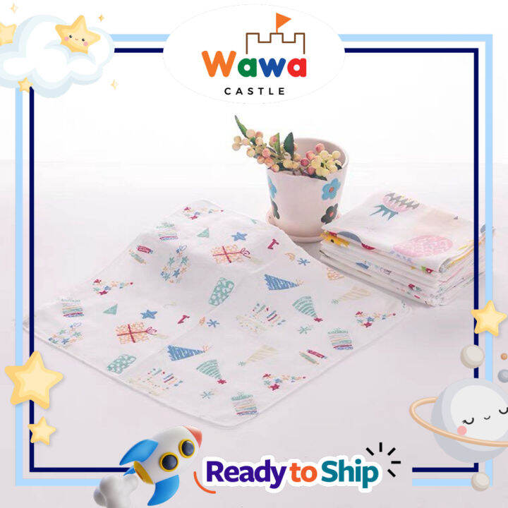WawaCastle Small Handkerchief 20x20cm Baby Infant Thin Cloth Sapu ...