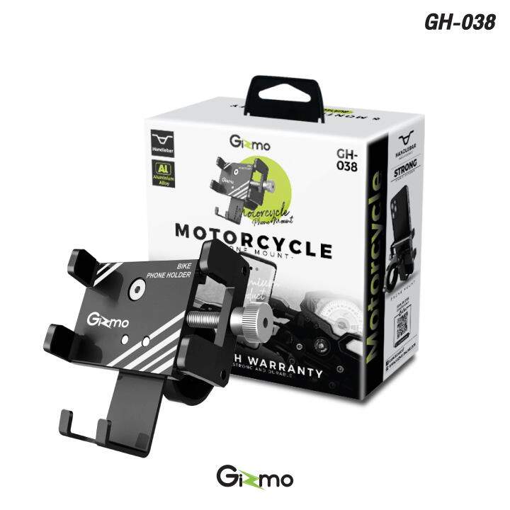 Gizmo ที่วางโทรศัพท์มอเตอร์ไซค์ ติดบริเวณแฮนด์บาร์ ที่จับมือถือมอไซค์ รุ่น GH-038 ประกัน 1 ปี ...