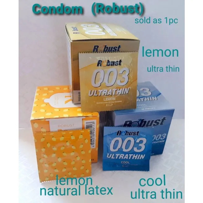 Robust Condom Ultra thin and natural latex sachets choose variation ...