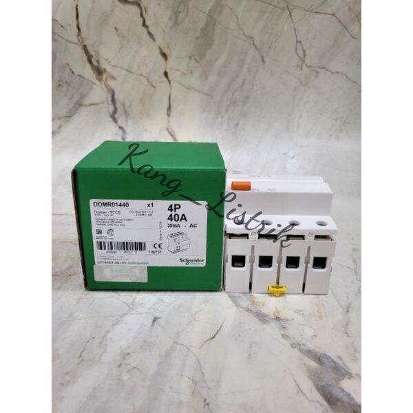 ELCB SCHNEIDER 4P 40A 30mA / RCCB SCHNEIDER 4Phase 40A DOMR01440 | Lazada Indonesia