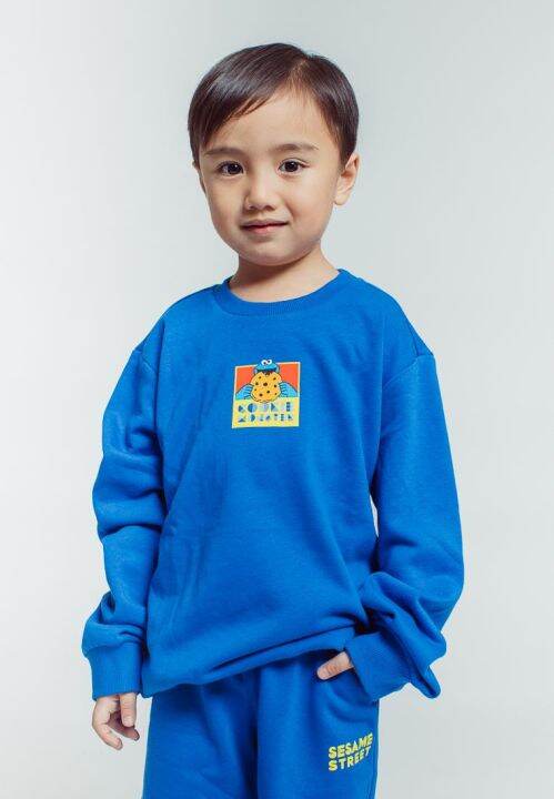 Mossimo Kids True Blue Sesame Street Pullover and Short Set | Lazada PH