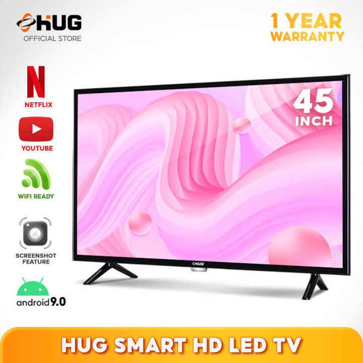 HUG 40" 45" High Definition Smart TV with Netflix, YouTube, WIFI Ready ...