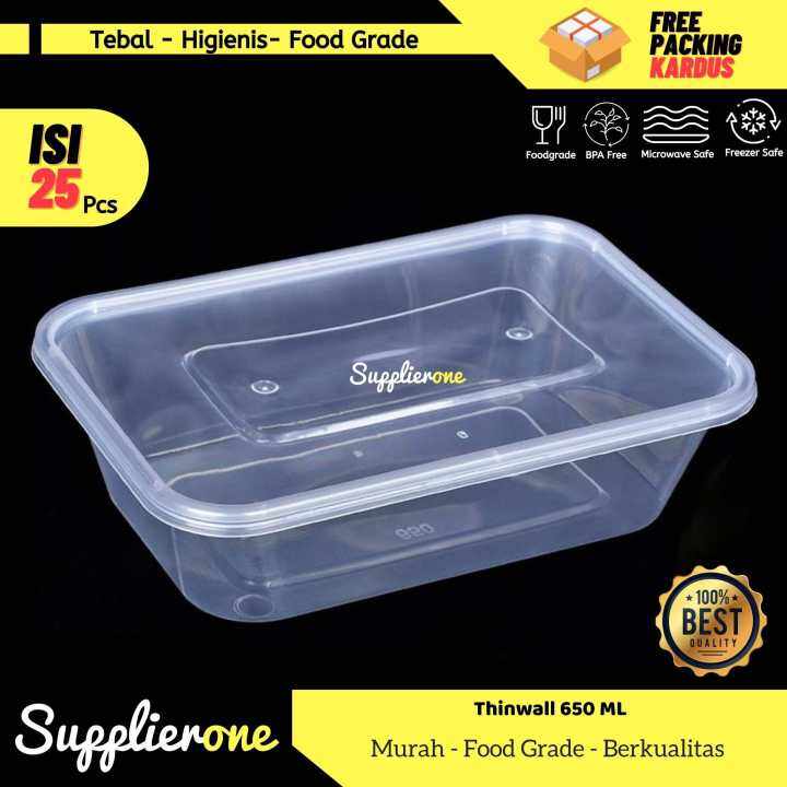 Thinwall 650 ml / Lunch Box Plastik / Wadah plastik / Kemasan makanan ...