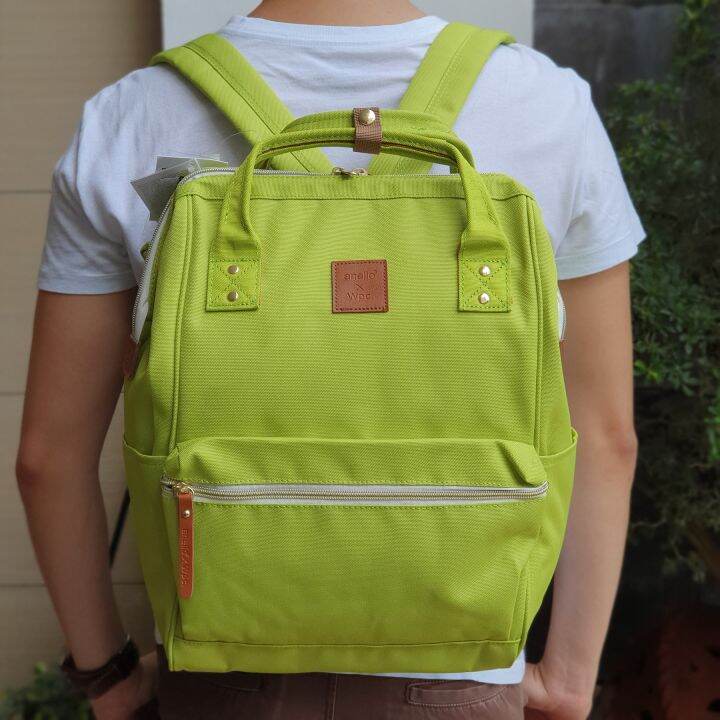 Original A.N.E.L.L.O Classic Yellow Green Canvas Backpack | Lazada PH