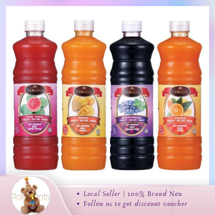 🍹 Vergold Concentrate Juice Pink Guava | Mango | Blackcurrant | Orange ...