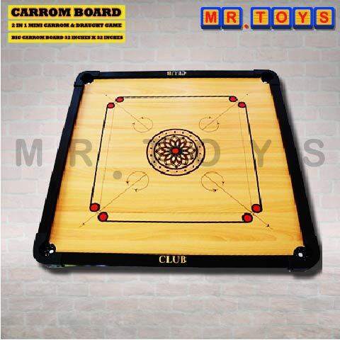 (Big) Wooden Carrom Board Striker Games Papan Karom With Checker/Papan ...