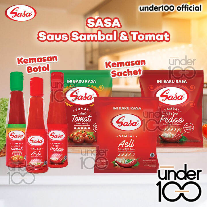SASA Saos Sambal Asli | Sambal Ekstra Pedas | Saus Tomat Sachet | Botol ...