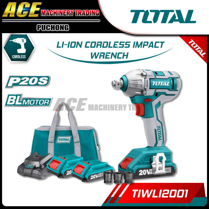 [ Total ] Li-Ion 20V Cordless Impact Wrench - TIWLI2001 | Lazada