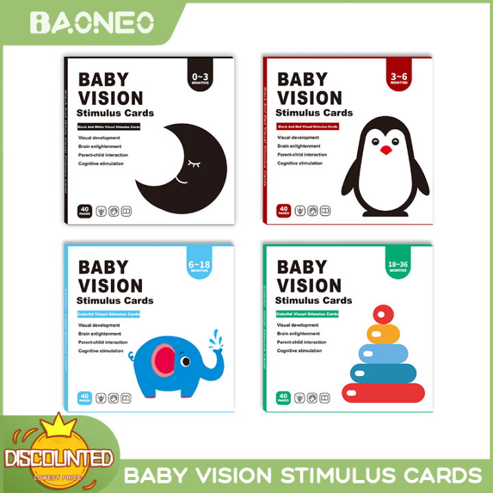 BAONEO Baby Visual Stimulation Card for Infant Black White Flash Cards ...