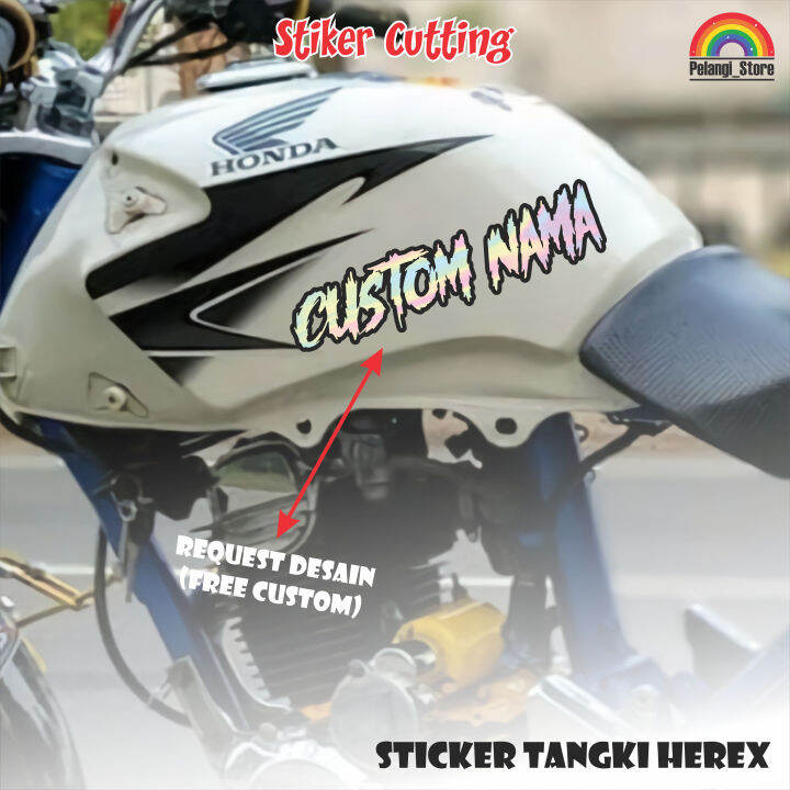 Sticker stiker cutting tangki herex hologram dan hologram list hitam ...