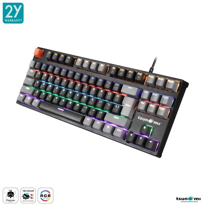 คีย์บอร์ดเกมมิ่ง Tsunami Outemu MK-04 Youth Palette 87Keys TKL 80 ...