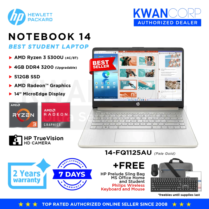 HP Notebook 14-FQ1125AU AMD Ryzen 3 - 5300U 4GB RAM AMD Radeon ...