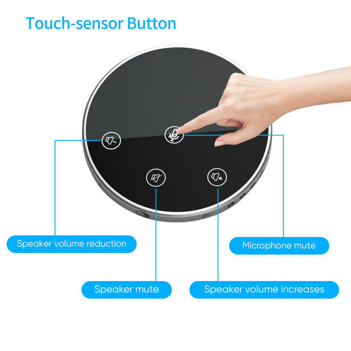 USB Desktop Conference Speakerphone BT Microphone 360° Omnidirectional ...