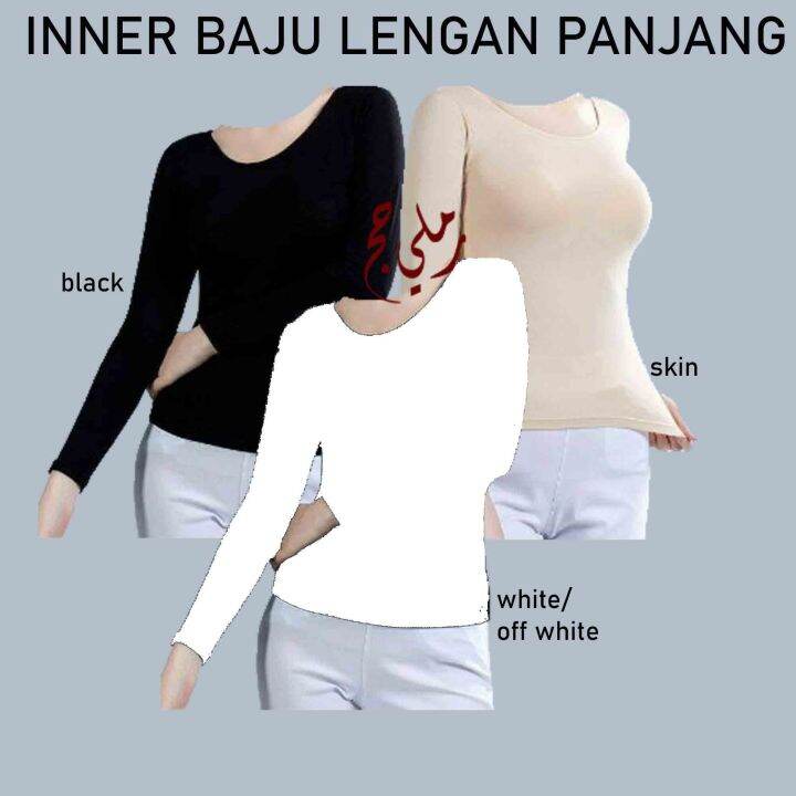 Inner Baju S-XXL Inner Baju Lengan Panjang 5 SAiZ inner selesa sejuk ...