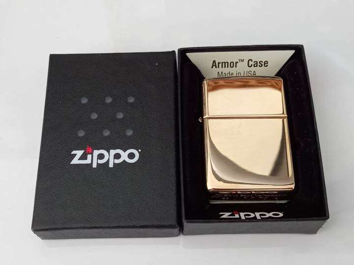 ZIPPO 169 ARMOR CASE HIGH POLISH BRASS สีทอง ผิวทองเหลืองขัดเงา ตัวถัง ...