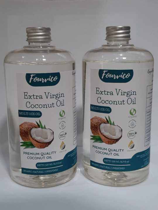 Vco | Virgin Coconut Oil 500ML dan 1 liter fourvico | Minyak Kelapa 100 ...