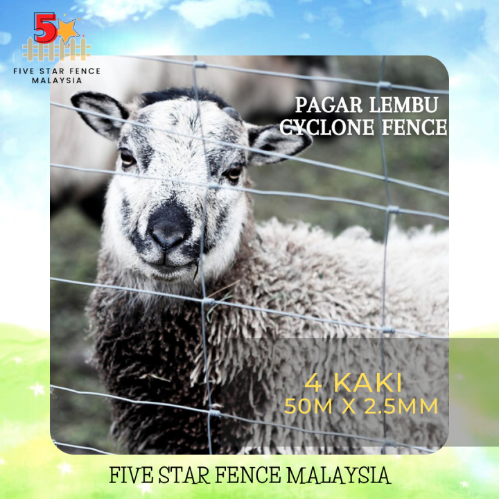 Pagar Kambing Pagar Lembu Gi Cyclone Fence Pagar Kebun 4kaki x 50meter ...