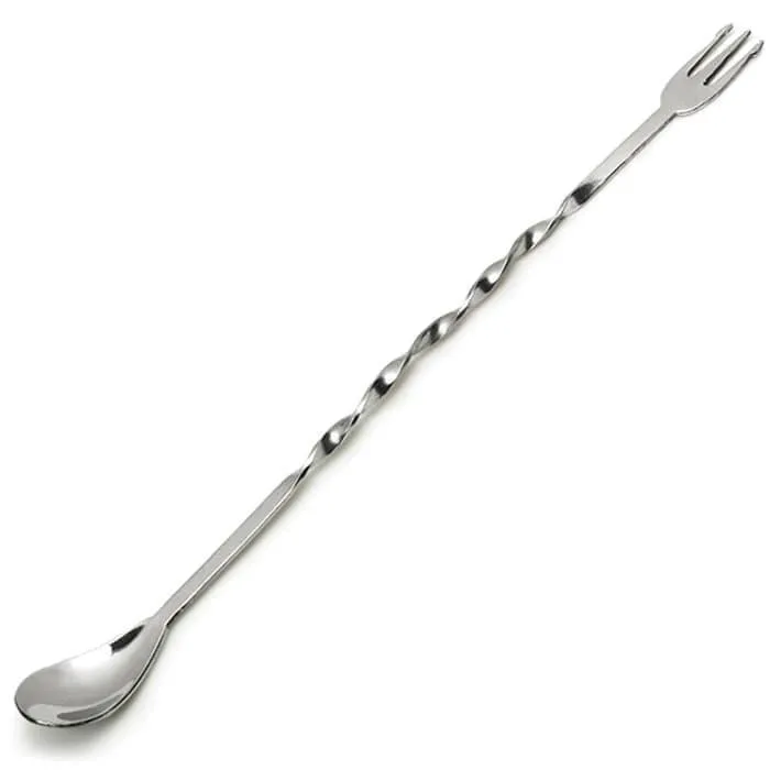 Long Bar Spoon 32cm Fork Spoon Cocktail Mixing Sendok Pengaduk panjang ...