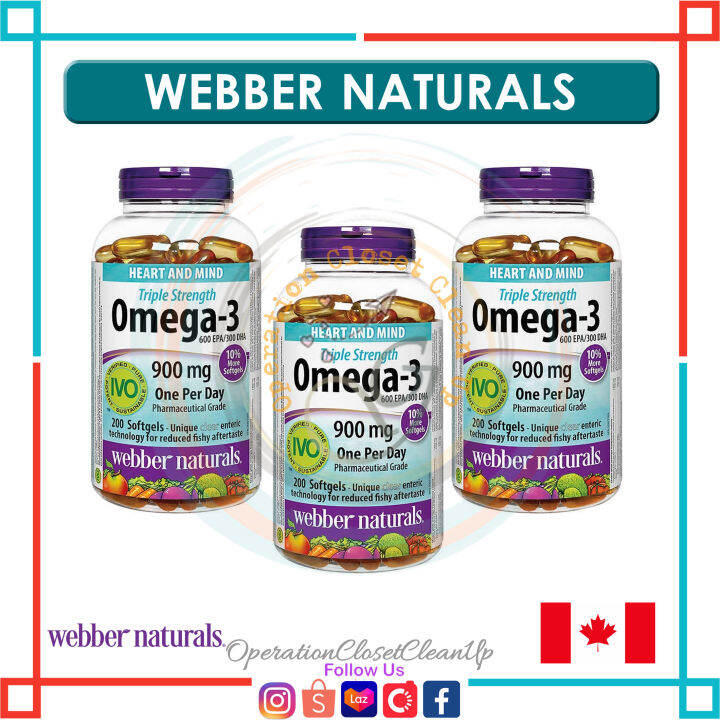 🇨🇦 Webber Naturals Omega-3 Pharmaceutical Grade 500 mg EPA/DHA ...
