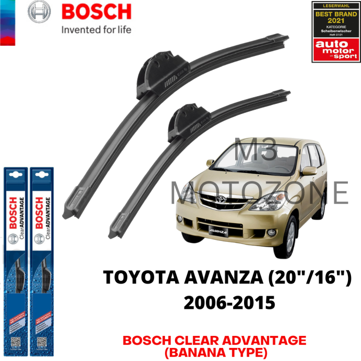 Bosch Clear Advantage Wiper Blade Set for Toyota Avanza 2006-2015 (20"/16") | Lazada PH