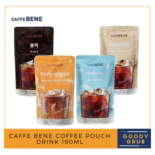 Korean Caffe Bene Coffee Pouch Drink 190ML | Black , Americano ...
