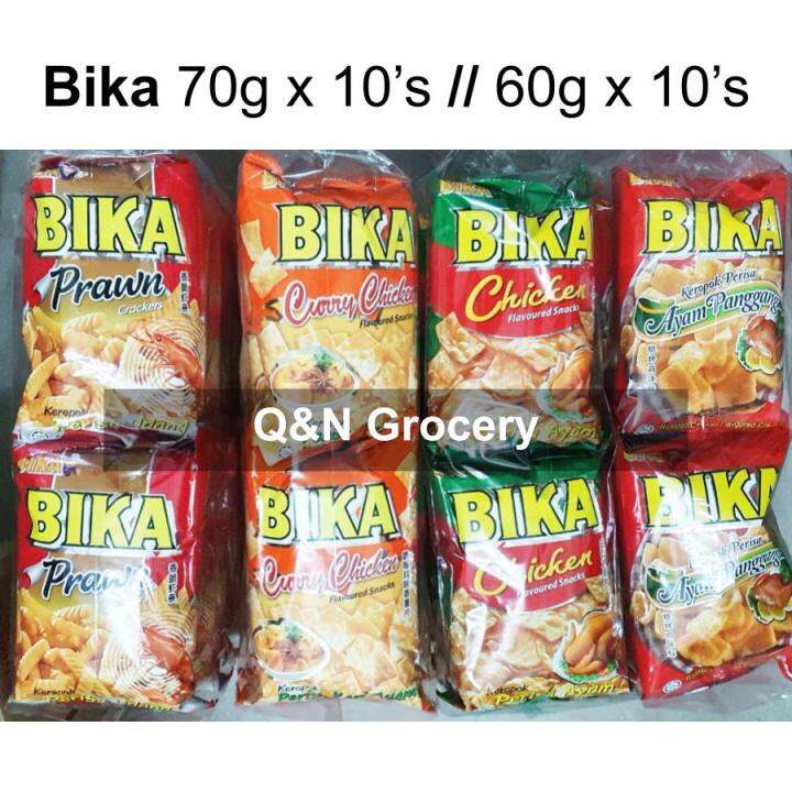 Bika Snack 60gx10's / 70gx10's (Roasted Chicken / Curry / Vegetable / Seafood / Cuttlefish ...