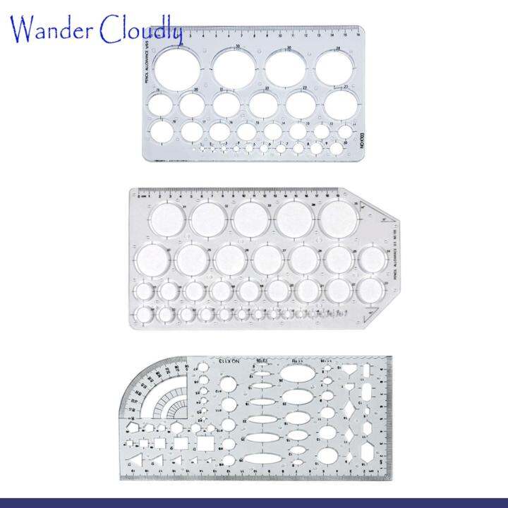 Wander Cloudly Multifunctional Geometric Ruler Circle Round Stencil ...